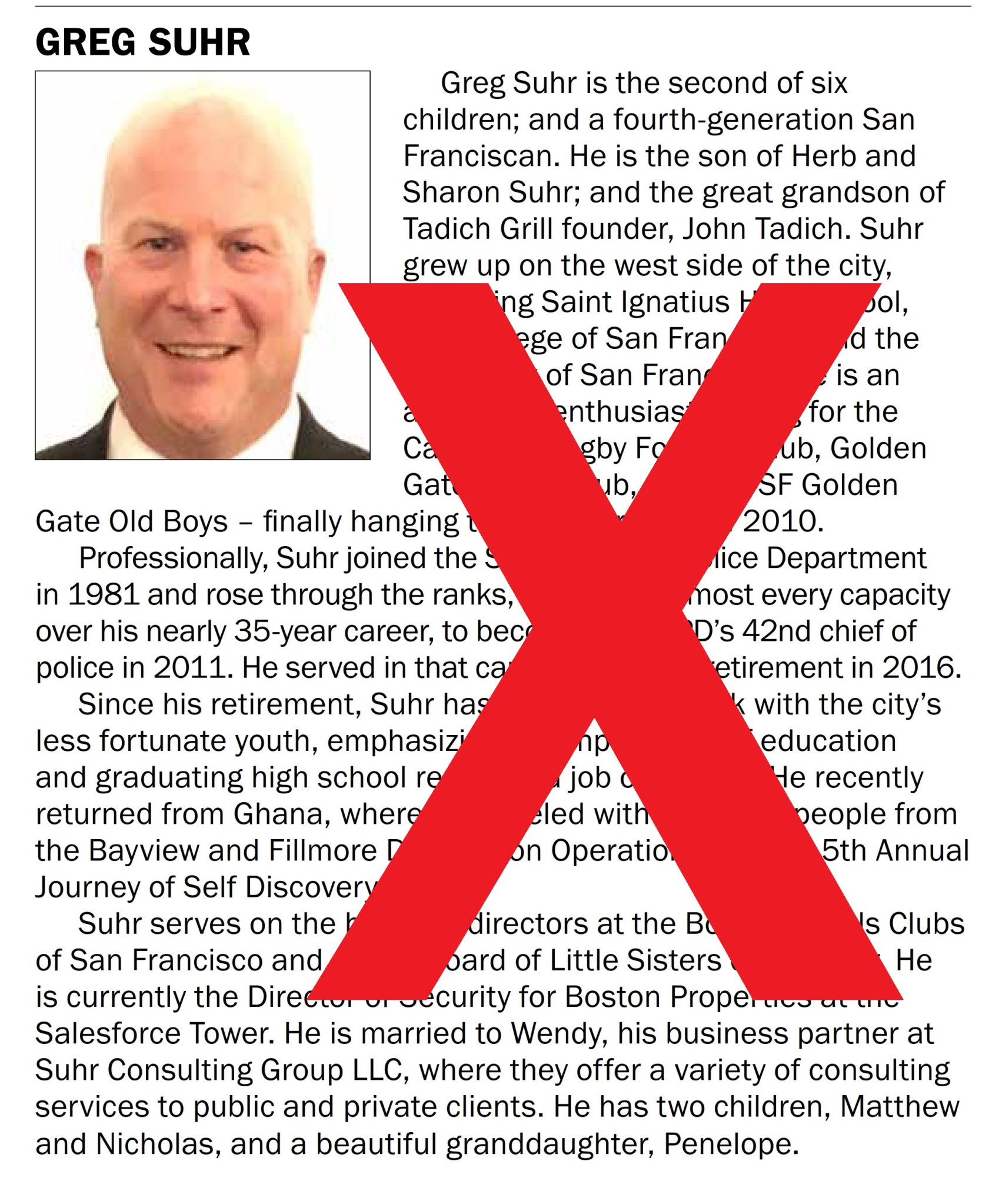 Former Chief of Police Greg Suhr named as advisor to the San Francisco ...